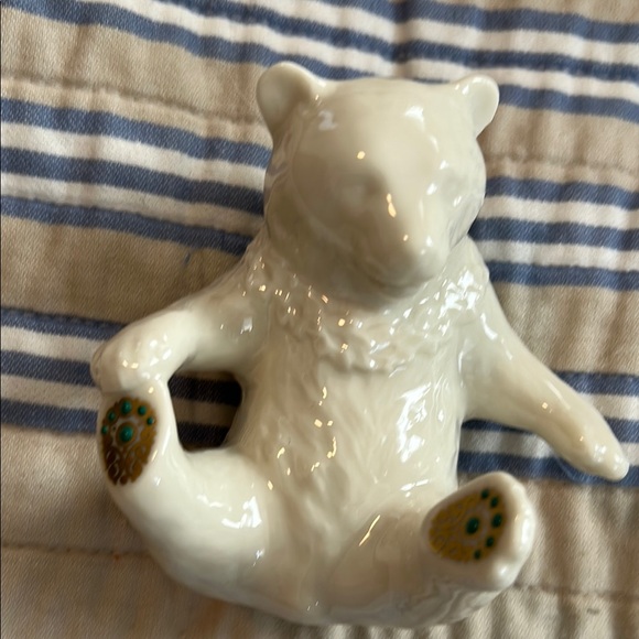 Lenox | Accents | Lenox Ceramic Bear Figurine White And Gold | Poshmark